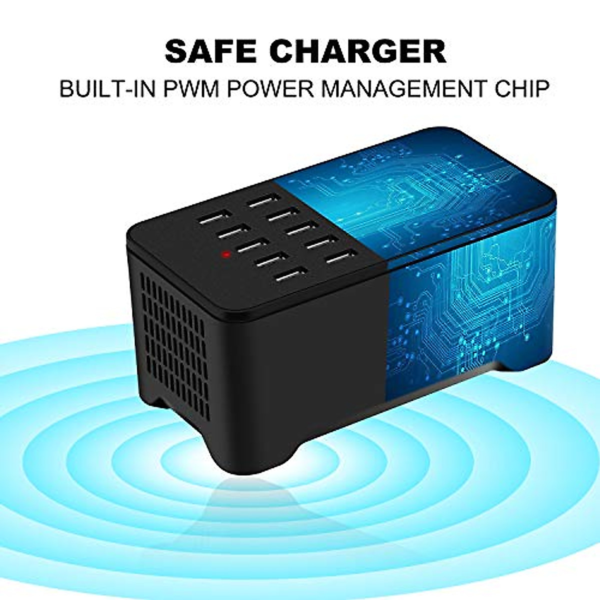 25 Ports USB Charger, 125W 25A Desktop USB Charging Station with iSmart Multiple Port, Compatible iPhone Xs Max XR X 8 7 Plus, iPad Pro Air Mini, Galaxy S9 S8 S7 Edge, Tablet and More (Black)