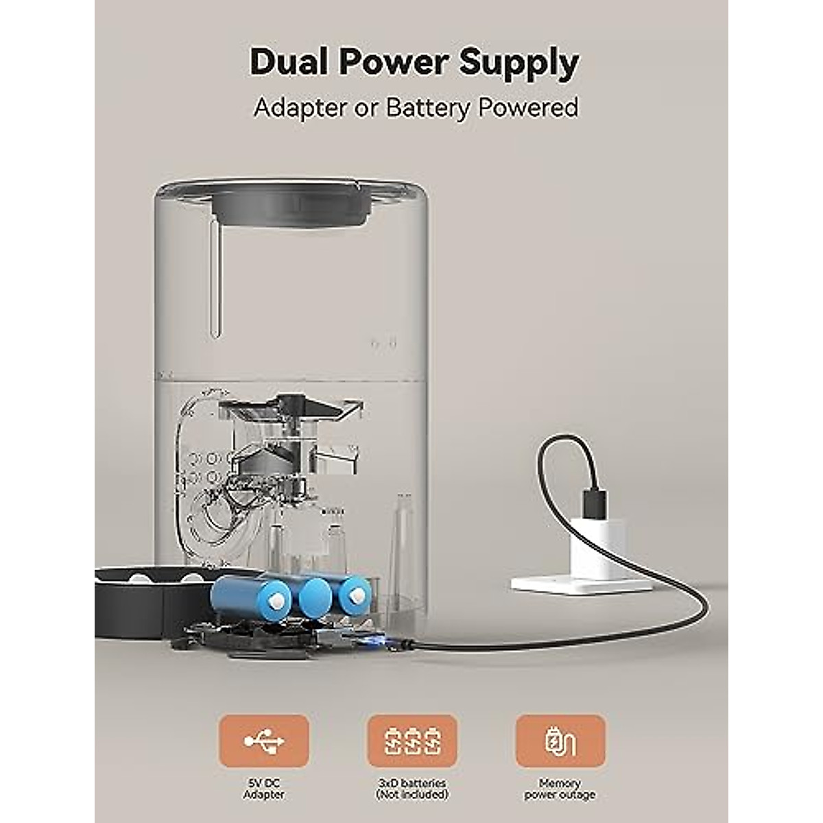 WOPET FT50 Automatic Cat Food Dispenser - Automatic Cat Feeders with Programable 1-6 Meals, Automatic Dog Feeder with Stainless Bowl, Timed Cat Feeder with 10S Voice Recorder for Cat and Dog, Black