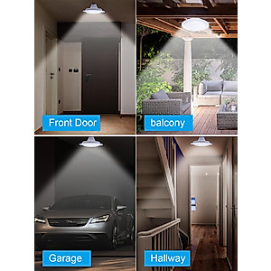 Radar Motion Sensor Light Bulbs, E26 Base, Non-Dimmable, 18W (150W equivalent) Dusk to Dawn Motion Activated LED Security Light for Hallway, Garage, Basement, Frontdoor, Balcony (Cool White, 1 Pcs)