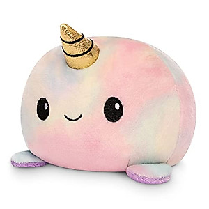 TeeTurtle - The Original Reversible Narwhal Plushie - Purple Tie Dye - Cute Sensory Fidget Stuffed Animals That Show Your Mood