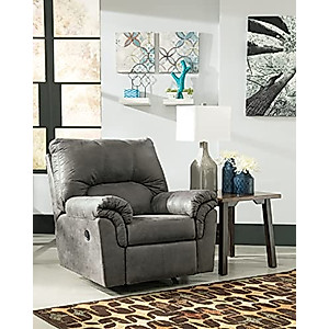 Signature Design by Ashley Bladen Faux Leather Manual Rocker Recliner, Gray