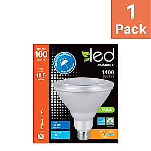 Xtricity PAR38 LED Flood Light Bulb, PAR38 Dimmable LED -18W (120W Equivalent), Waterproof, 1400 Lumens, 3000k Soft White, 120V, Indoor/Outdoor, Energy Star Certified, UL Listed (Pack of 1)