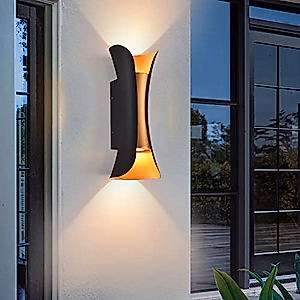 rosysky Outdoor Wall Light 30W LED Modern Exterior Light Fixture Black Aluminum Outdoor Sconces Wall Lighting Waterproof for Porch Patio Garage