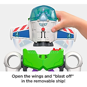 Fisher-Price Imaginext Preschool Toy Disney Pixar Toy Story Buzz Lightyear Robot Playset with Spaceship for Pretend Play Kids Ages 3+ Years