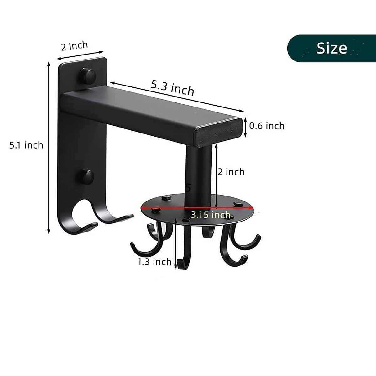 Pamazar Under Cabinet Kitchen Utensil Banana Hooks Holder 360° Rotating Wall Drilling Free Adhesive Hanging Rack for Tools/Towel/Knife Aluminum Black