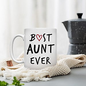 Scritism Best Aunt Mug Gifts For Aunt From Niece Nephew Auntie Birthday Gift 11oz White Best Aunt Ever Coffee Mug Christmas Mothers Day Presents For Aunt Auntie Cup Gift Set With Keychain