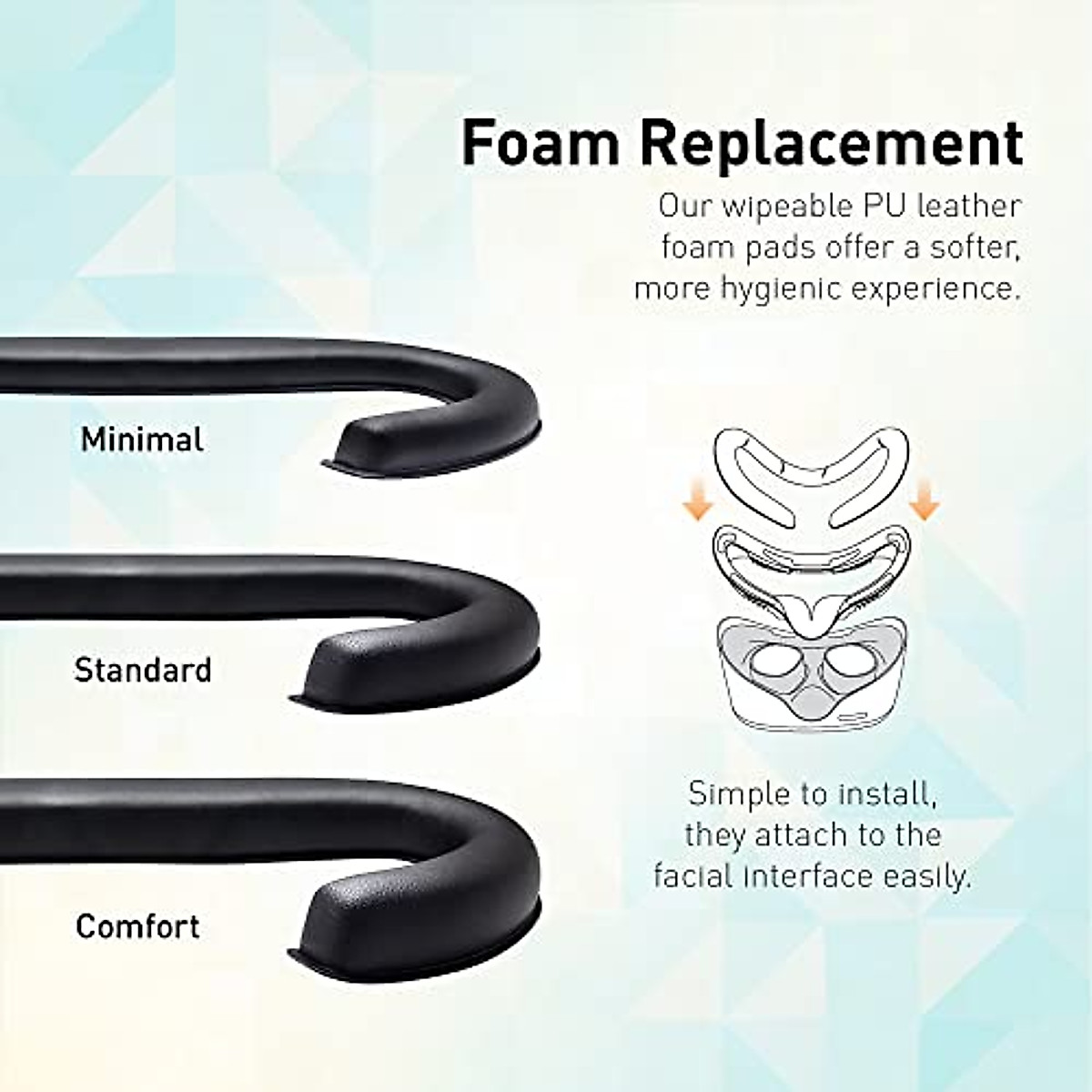 VR Cover Fitness Facial Interface Bracket & Foam Comfort Replacement with Lens Protector Cover for Oculus/Meta Quest 2 (Dark Grey & Black + Comfort Foam)