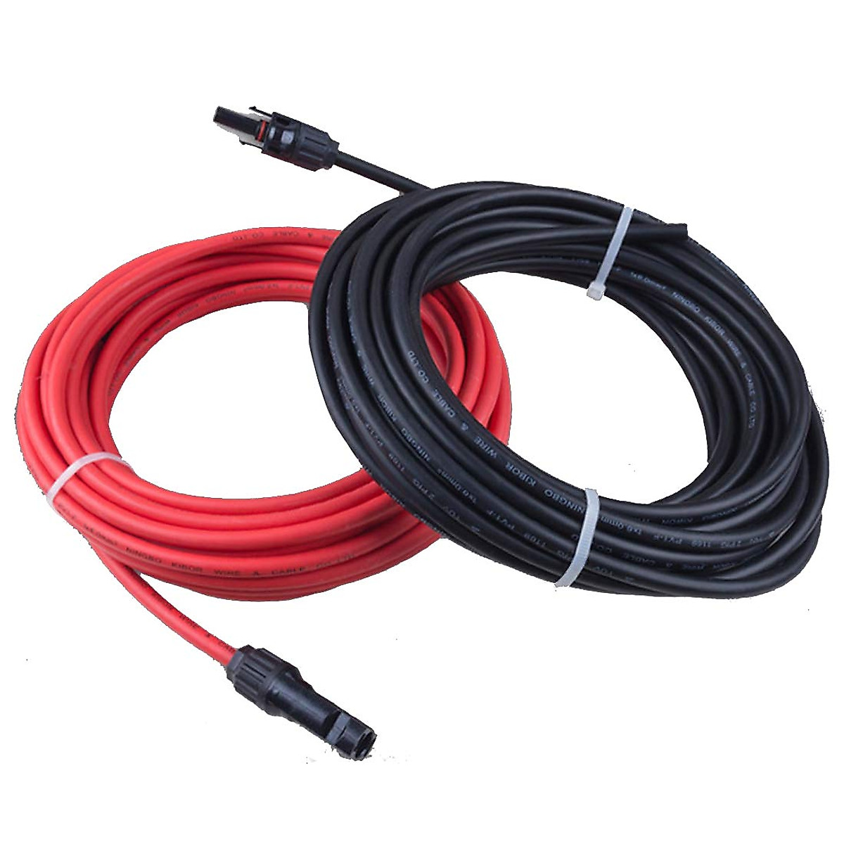 SHIERLENG 1 Pair 10AWG 10FT Solar Extension Cable with PV Male Female Connector Photovoltaic Red Black Wire (6mm2) for Solar Panel Cable Kit System (10FT)