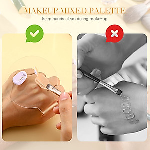 2 Pieces Makeup Mixing Palette Handheld Makeup Mixing Tray Acrylic Foundation Clear Palette Eyeshadow Hand Cosmetic Foundation Dish for Blending