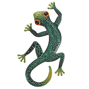YARNOW Gecko Wall Decoration Garden Lizard Wall Art Metal Outdoor Wall Decor Gecko Sculpture for Home Office Garden Wall Decoration