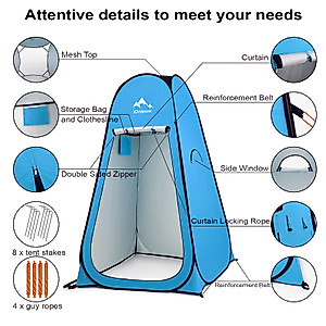 Oileus Pop Up Privacy Tent Portable Shower Tent Beach Changing Room Privacy Tent Camp Toilet Instant Privacy Shelters - Camping Beach Hiking Fishing Blue