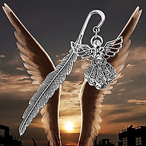 WSNANG Metal Bookmark Angel Gifts Metal Feather Bookmark Reading Lovers Gifts for Religious Gifts (Angel)