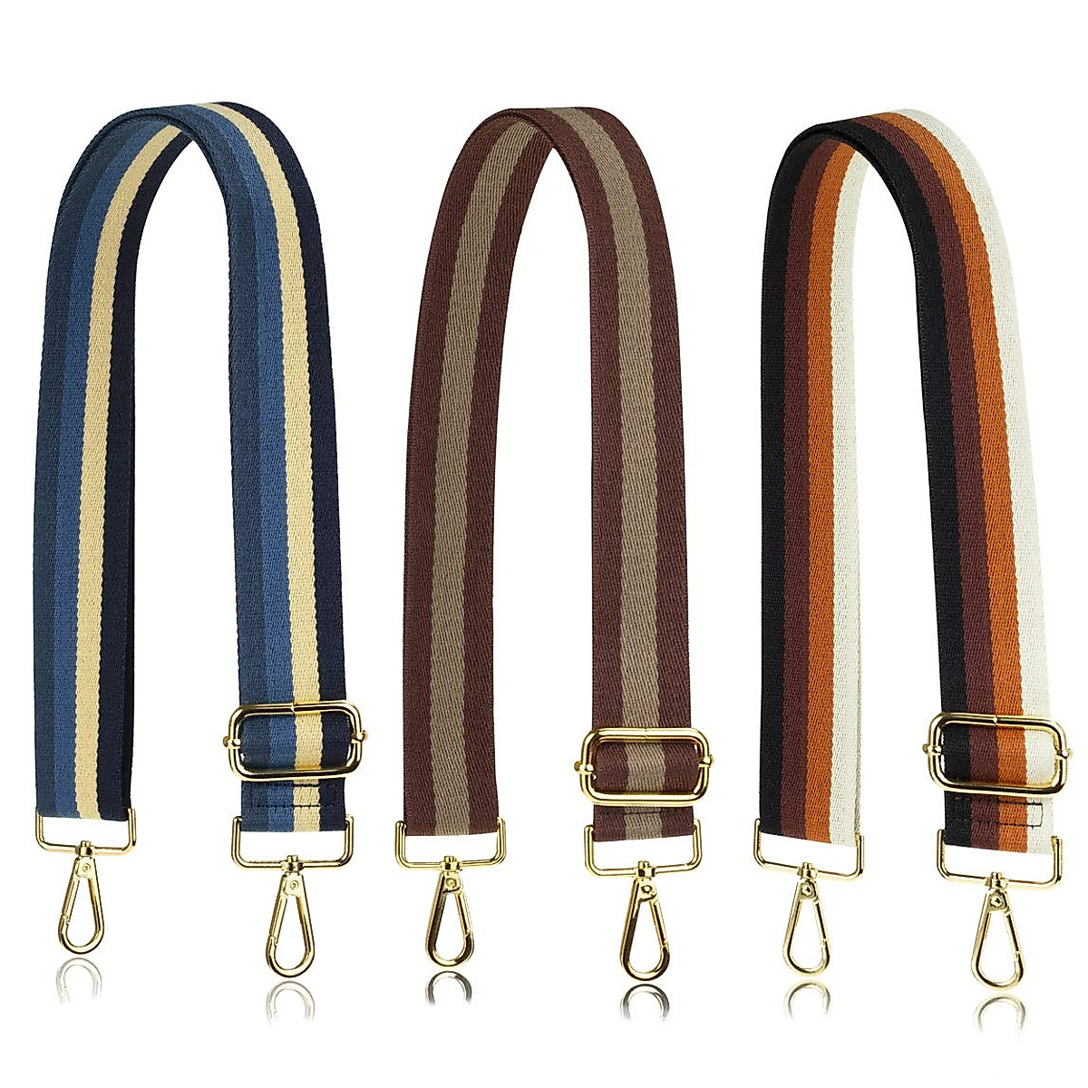 Allzedream Purse Strap Replacement Crossbody Handbag Stripe Wide Adjustable (Chestnut)