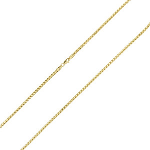 Nuragold 10k Yellow Gold 2.5mm Franco Rounded Palm Wheat Foxtail Spiga Chain Pendant Necklace, Mens Womens Jewelry 16" 18" 20" 22" 24" 26" 28" 30"