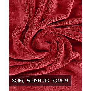 Utopia Bedding Fleece Blankets Bundle Pack of Black and Burgundy Queen Size Bed Blankets