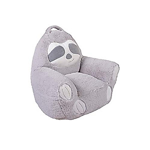 Cuddo Buddies Sloth Toddler Chair Plush Character Kids Chair Comfy Pillow Chair for Boys and Girls, 19 in x 20 in x 16 in