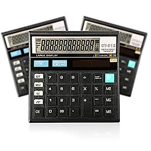 ULTECHNOVO Kids Calculator Office Accounting Digital Desktop Calculator - Black Financial Calculator Battery Computadora para Niños