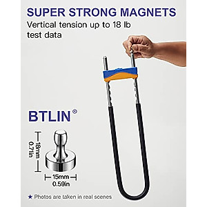 BTLIN Fridge Magnets Extra Strong, Large Heavy Duty Magnetic Push Pins for Kitchen Refrigerator Metal Bulletin Board Whiteboard Office 12Pack 15x18mm