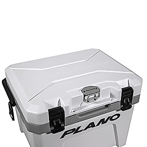 Plano Frost 21-Quart Hard Cooler, Includes Dry Basket, Small, White and Black, Durable, Insulated Ice Chest for Camping, Fishing, and Tailgating