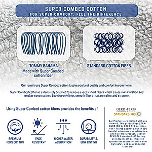 Tommy Bahama- Hand Towels, Absorbent & Fade Resistant Cotton Towel Set, Fashionable Bathroom Decor (Island Retreat Bay Blue, 2 Piece)