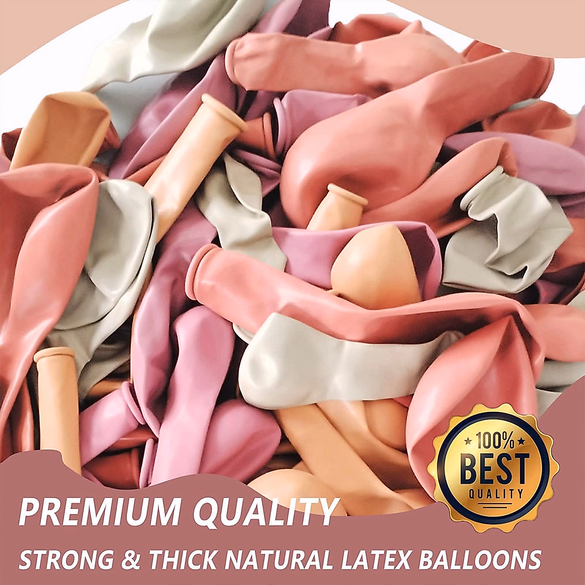 Retro Blush Pink Balloon Arch Kit-Dusty Pink Cream Peach White Sand Balloon Garland,Boho Pastel Pink Balloons Party Decorations for Girl's Baby Shower,Kid's Birthday Party,Wedding Bridal 109PCS