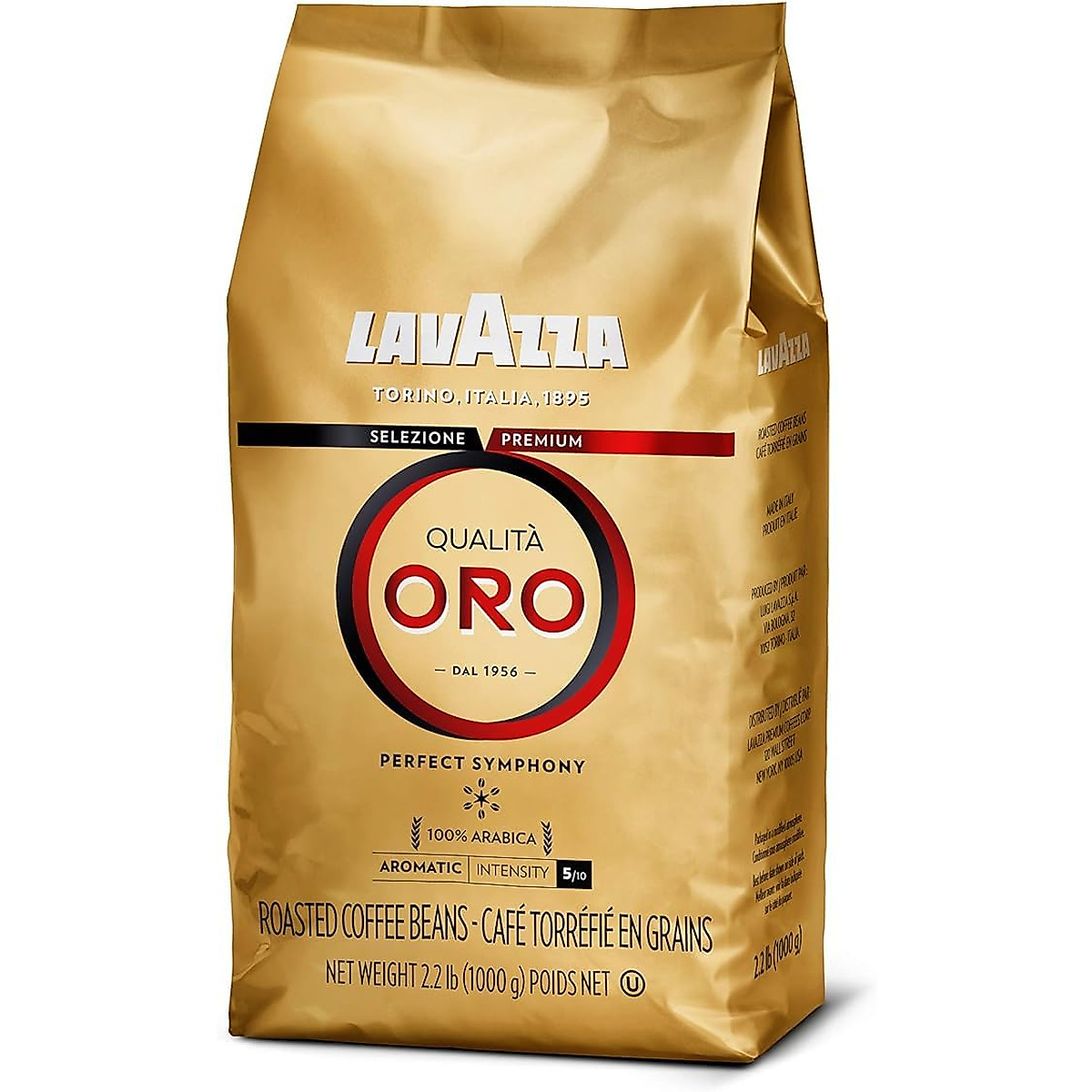 Lavazza QualitÃ Oro Whole Bean Blend, Medium Roast, 2.2 Pound (Pack of 1) ,100% Arabica, Central America & African highland origins, Fruity & Aromatic