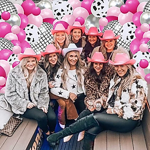 99 Pcs Western Theme Last Rodeo Bachelorette Party Decorations - Cowgirl Ring Balloon Garland Arch Kit Pink for Final Rodeo Bride to be Wedding Bridal Shower Party Decoration Supplies