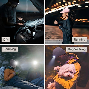 HEAD LIGHTZ Headlightz by Roq Innovation - Beanie with Light, Unisex LED Beanie Hat with Light Built in, Rechargeable, Leopard