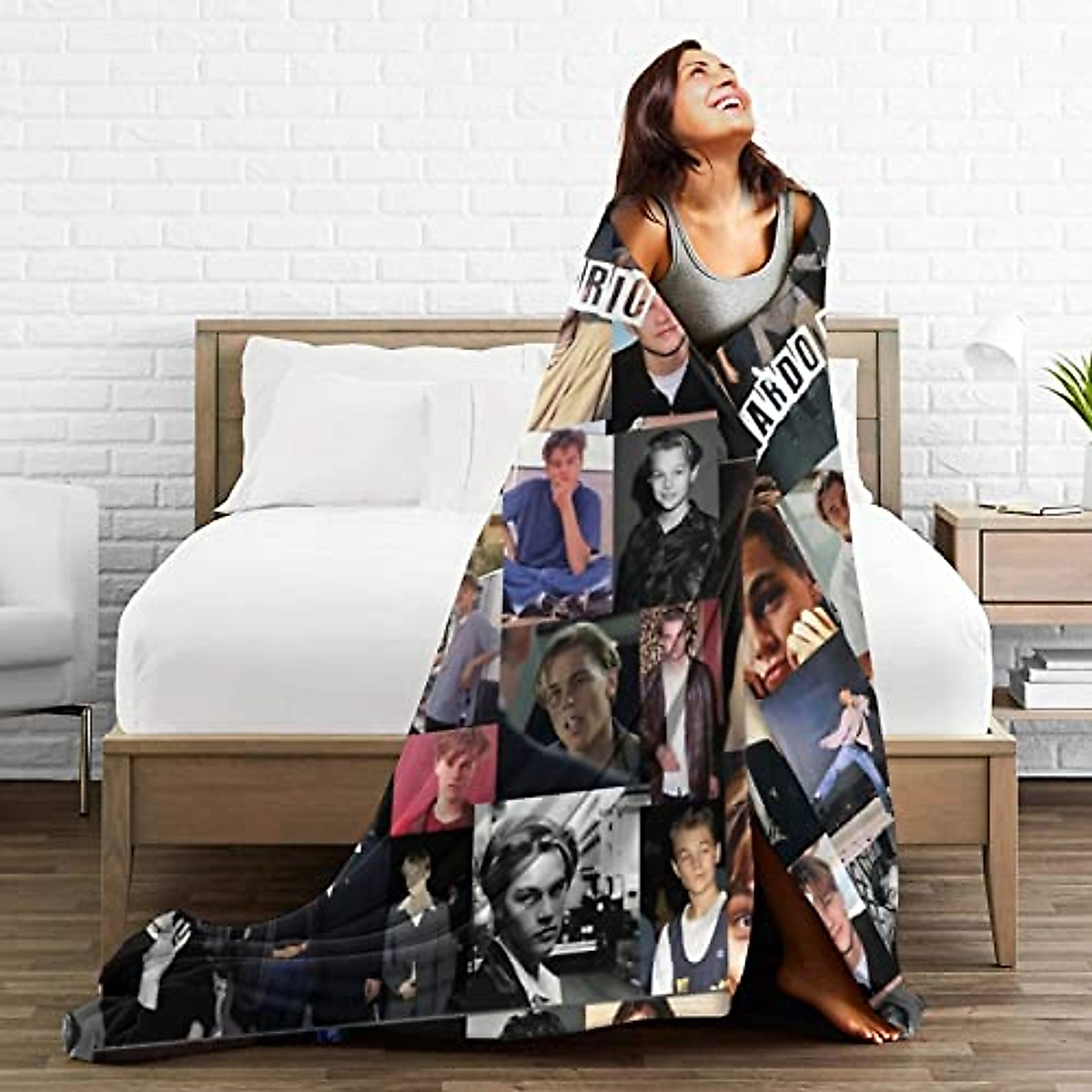 LEBEE Leonardo Dicaprio Fleece Blanket Ultra-Soft Bed Blankets Flannel Throw Blanket Quilt Outdoor Travel Blanket Picnic Blankets and Home Warm Throws Blanket for Adults/Children Gift 40''x50'' (02)