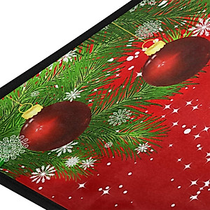 senya Christmas Rug Kitchen Rugs Runner Red Christmas Snowman Doormat Bath Rugs Non Slip Area Rugs for Bathroom Kitchen Indoor 39" X 20"