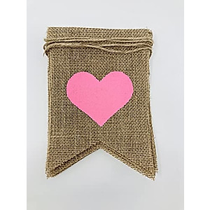 Shimmer Anna Shine Baby Girl and Gifts Burlap Banner for Baby Shower Decorations and Gender Reveal Party (Pink Hearts)