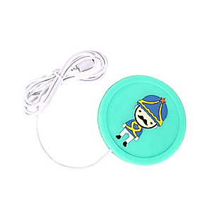 Cabilock Coffee Mug Warmer Creative Cartoon Cup Mug Warmer Pad USB Coffee Tea Beverage Heating Coaster for Home Office (Green)
