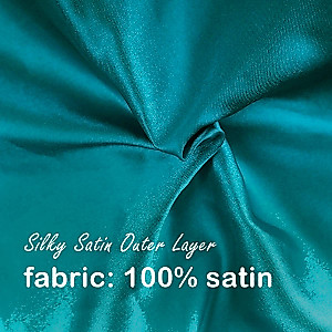 Aquior Shower Cap,Extra Large Triple Layer Bathing Cap with Dry Hair Function for Women Microfiber Terry Cloth Silky Satin 100% Waterproof Reusable Long Hair Bath Caps (Green)