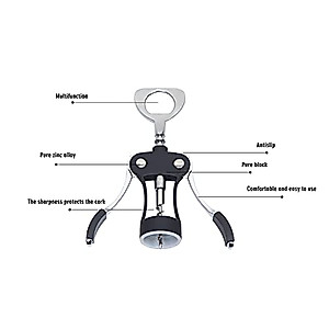 shengshi Wine Opener Zinc Alloy Premium Wing Corkscrew Wine Bottle Opener With Multifunctional Bottles Opener