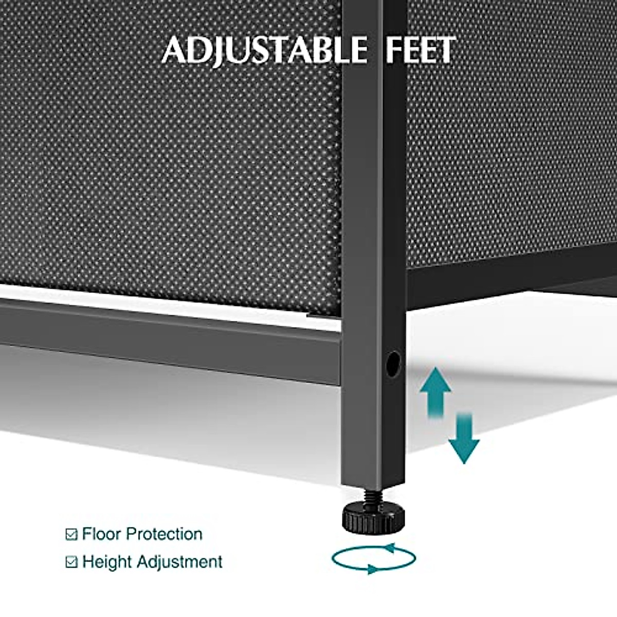 OLIXIS Organizer Storage 5, Chest of Drawers with Fabric Bins, Long Dresser with Wood Top for Bedroom, Closet, Entryway, Black