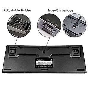 DURGOD Taurus K320 TKL Wired Mechanical Gaming Keyboard - 87 Key - Double Shot PBT - NKRO - USB Type C (Cherry Silent Red,Black)