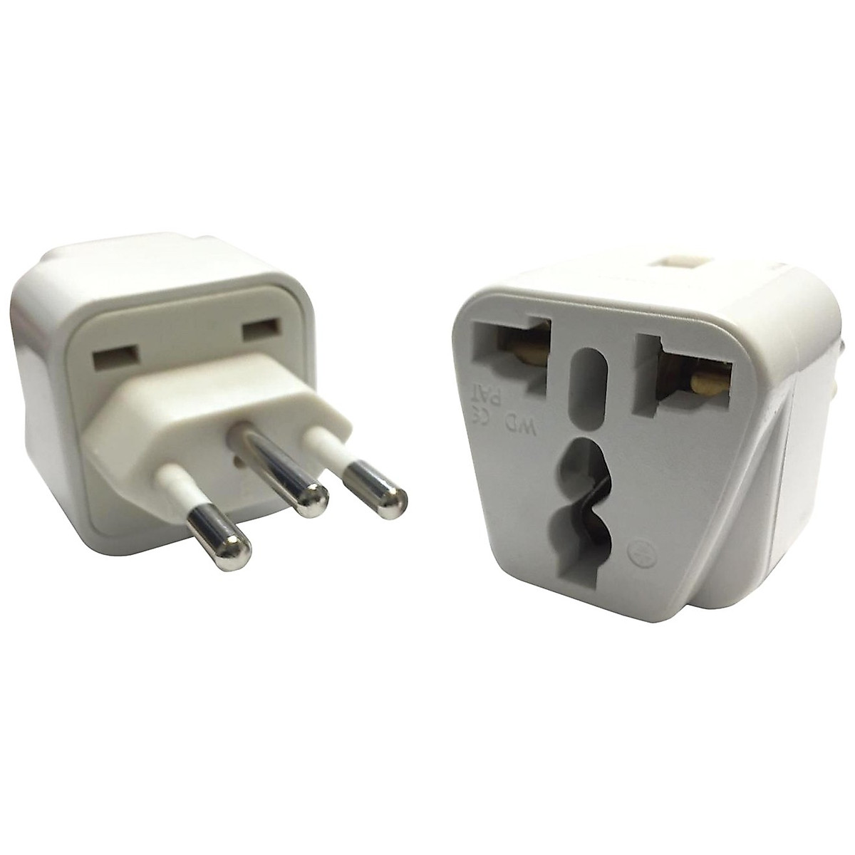 CKITZE B-13 Grounded Universal Plug Adapter Type N for Brazil & South Africa - CE Certified