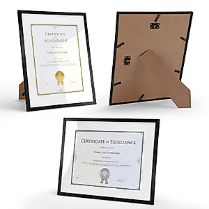 Giftgarden 10Pack 8.5x11 Picture Frame with Mat, 11x14 Matted to 8.5 x 11 Certificate Diploma Award Document Degree, Multi 14x11 Black Frames for Wall or Tabletop Display