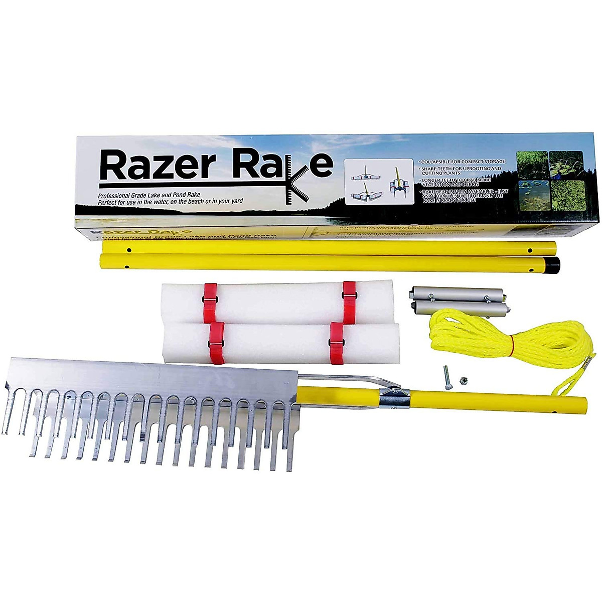 Jenlis Razer Rake - Collapsible All-Purpose Aluminum Lake and Landscape Weed Rake