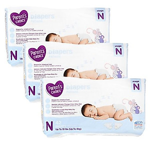 Parent's Choice 42 count Diapers, Stage New Born, 3 Pack
