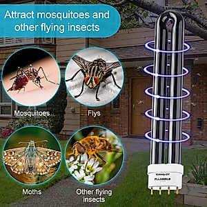 2 Pcs B24b Stinger Bug Zapper Replacement Bulbs 24w Black Flag Bug Zapper Bulb UV Light Ultraviolet Mosquito Killer Lamp Insect Trap Replacement UV Bulb for Stinger Bk300, Bk310, Bk500