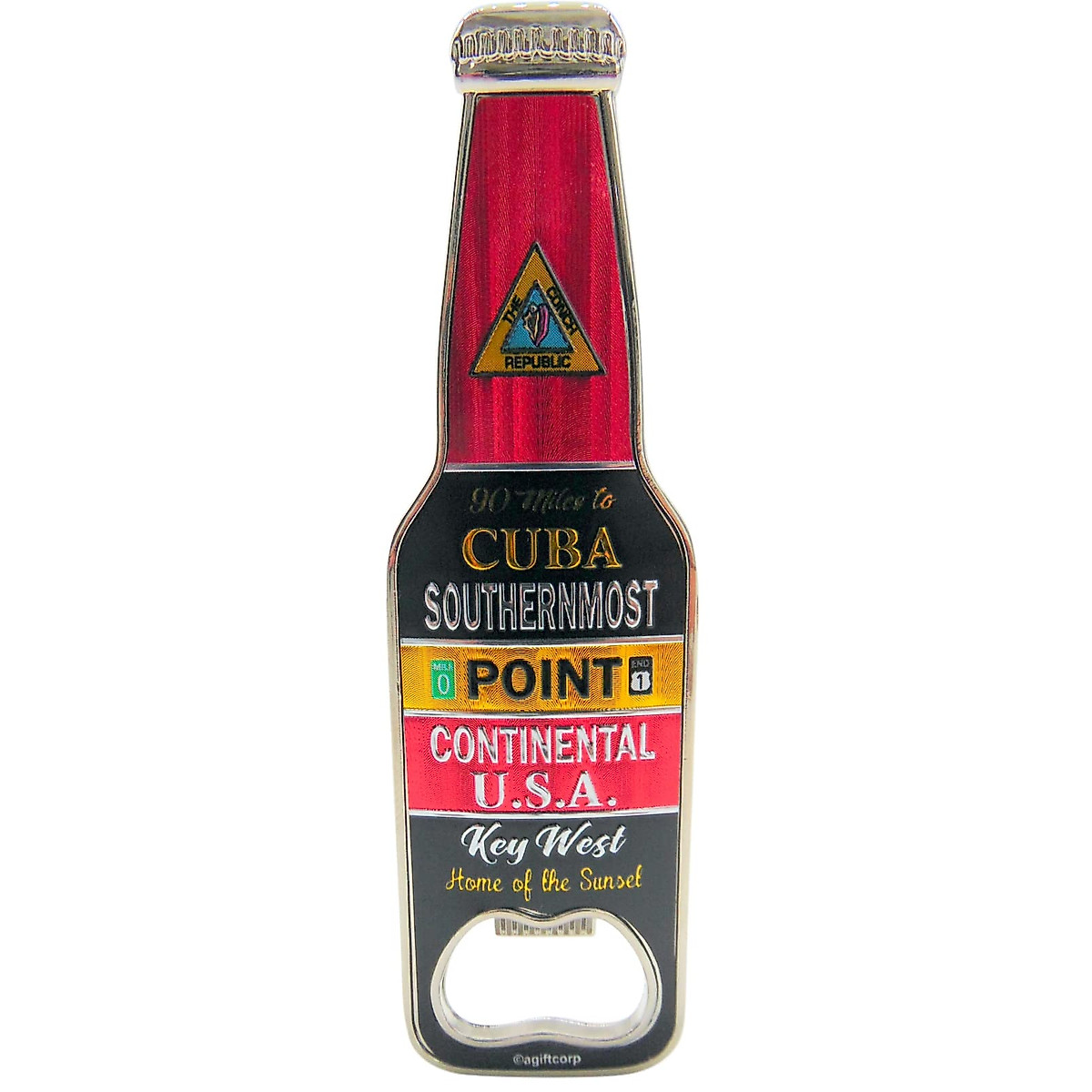 Southernmost Point Bottle Opener Magnet Key West Florida Souvenir Magnetic Metal Beach Bar Accessory, 4 Inch