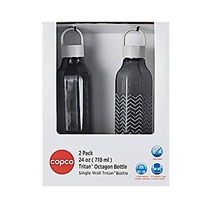 Copco Octagon Travel Water Bottle, 2-piece, Gray