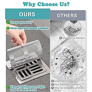 35 pc-Pack Disposable Shower Drain Hair Catcher, Floor Drain Mesh Sticker Strainers, Shower Drain Cover for Bathtub, Bathroom and Kitchen Sink to Prevent Clogged Drains（ 4-inch quadrate