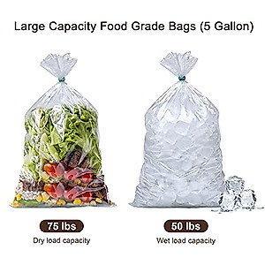 Xsourcer Food Storage Bags, 5 Gallon Bucket Liner Bags, Food Grade Platisc Bag for Marinading and Brining, BPA Free, Extra Heavy Duty Leak Proof, Great for Food Storage, 4Mil, Pack of 24