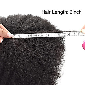 Hair Units for Black Men Afro Toupee for Black Men Kinky Curly Human Hair Piece Replacement African American Afro Wavy Men Toupee Hairpiece Thin Skin Men Hair System(8"X10", #1Jet Black-8mm Wave Curl)