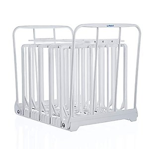 LIPAVI N10X Sous Vide Rack with Anti Float - fits LIPAVI C10 and other 12qt containers - Adjustable, Collapsible, Ensures Even Warming - White Polycarbonate, Stainless steel weights