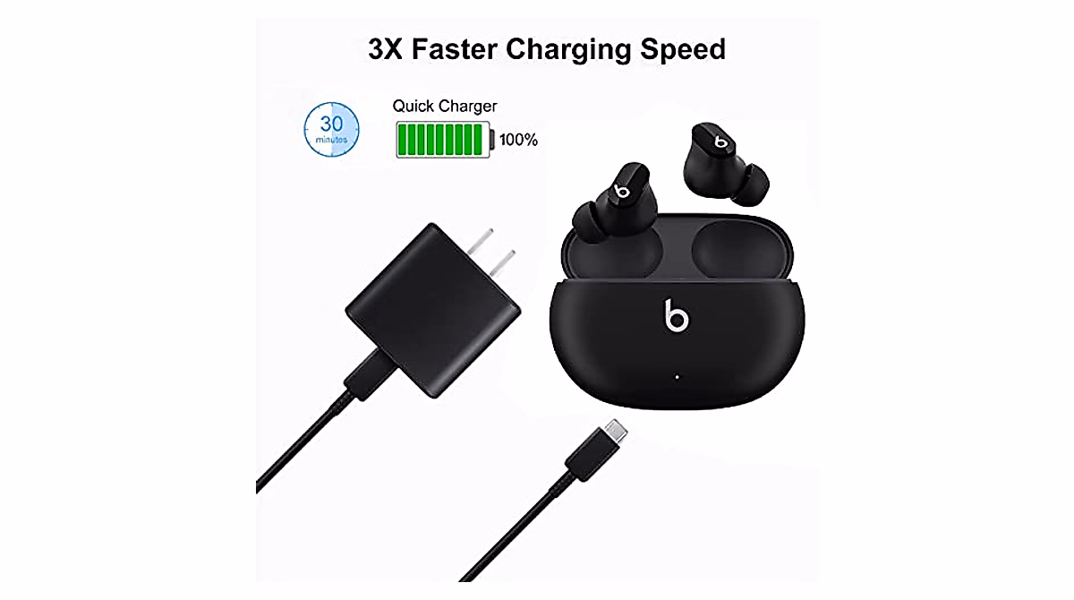 20W USB-C Fast Charger for Beats Wireless Earbuds | Compact & Safe