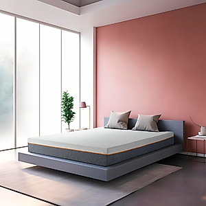 Askme Queen Mattress 10 Inch Memory Foam Mattress Bed in a Box,Medium Soft Cooling Gel Green Tea Queen Size Mattress with Breathable Soft Fabric Cover CertiPUR-US Certified Pressure Relieving 60"×80"