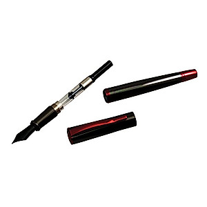 Monteverde Impressa, Fountain Pen, Gun Metal w/Red Trim, Medium Nib